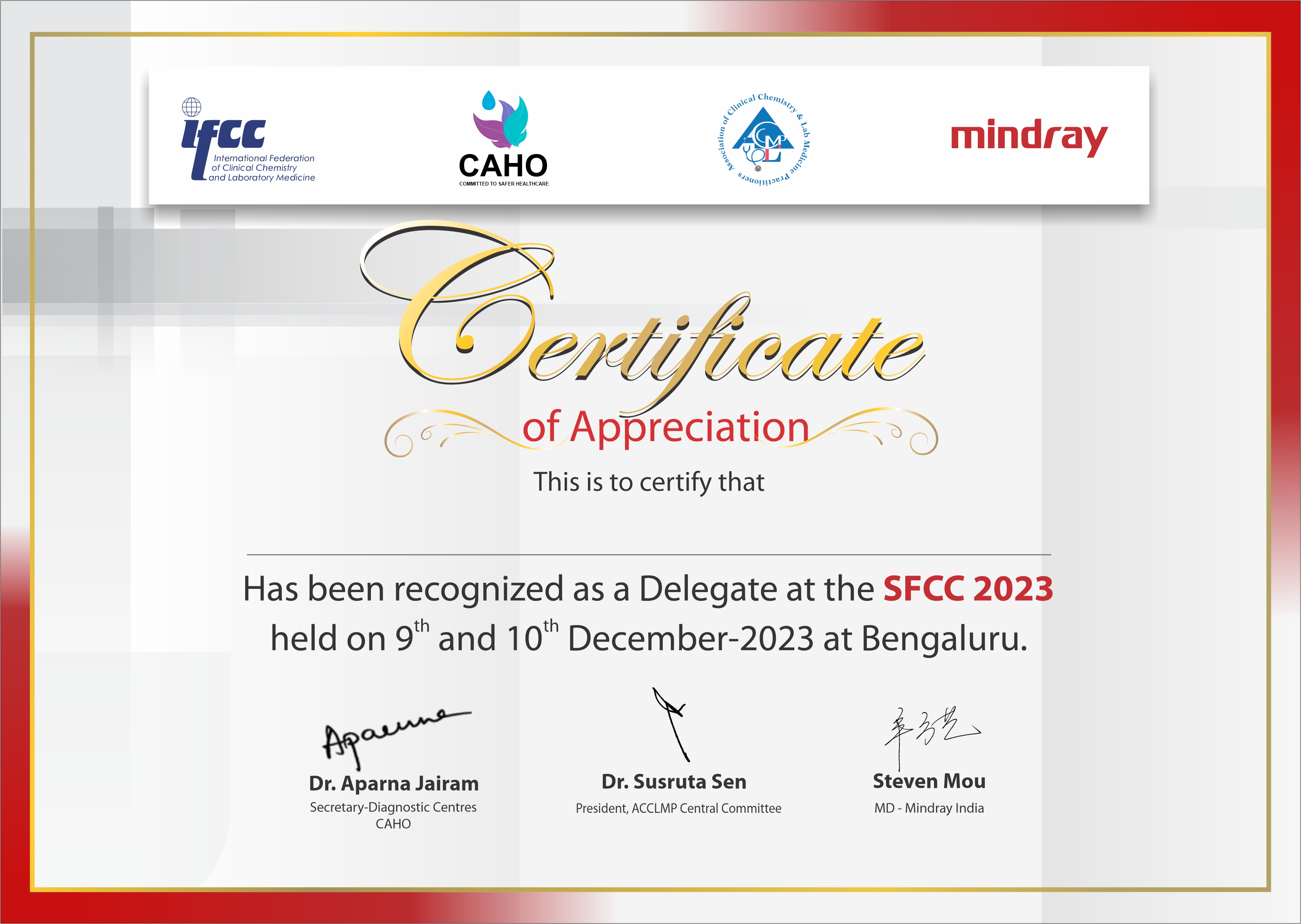 Webinar-Certificate - Mindray India